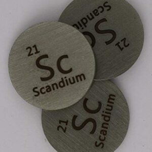 Scandium (Sc) 24.26mm Metal Disc 99.9% Pure for Collection or Experiments