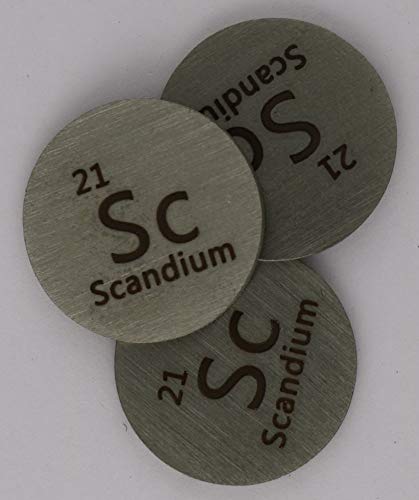 Scandium (Sc) 24.26mm Metal Disc 99.9% Pure for Collection or Experiments