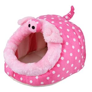 popetpop guinea pig bed-rat hides,mini warm sleep pet cushion pad bed pink pig design cage for mouse,hamster,chinchilla,sugar glider,syrian hamster,ferret-small