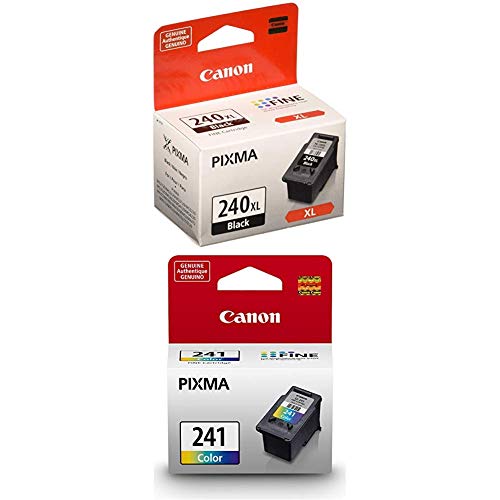 Canon PG-240XL Black Ink Cartridge, Compatible to MG3620, MG3520, MG4220,MG3220 and MG2220 AND Canon CL-241 Color Ink Cartridge