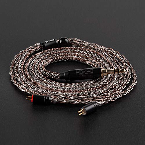 Replacement Audio Cable,16 Core Silver Plated Earphone Cable, Black Upgrade Detachable Earphone Cable Replacement Earphone Wire for ZS10 ZS6 ZS5 ZSR ZST TRN V10 V20 TFZ C10 C16 (3.5mm 2 Pin)