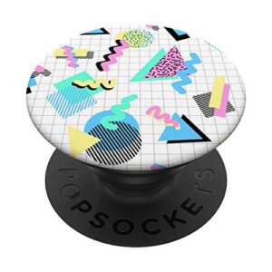 retro 80's 90's geometric pattern pop socket popsockets swappable popgrip