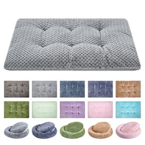 wonder miracle fuzzy deluxe pet beds, super plush dog or cat beds ideal for dog crates, machine wash & dryer friendly (15" x 23", s-grey)