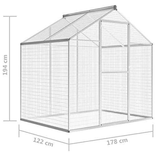 Festnight Outdoor Aluminum Bird Cage Large Parrot Cockatiel Macare Finch Walk in Aviary Heavy Duty Wire Mesh Flight Protect 70.1 x 48 x 76.4 Inches (L x W x H)