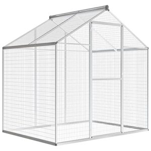 festnight outdoor aluminum bird cage large parrot cockatiel macare finch walk in aviary heavy duty wire mesh flight protect 70.1 x 48 x 76.4 inches (l x w x h)