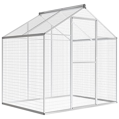 Festnight Outdoor Aluminum Bird Cage Large Parrot Cockatiel Macare Finch Walk in Aviary Heavy Duty Wire Mesh Flight Protect 70.1 x 48 x 76.4 Inches (L x W x H)