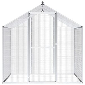 Festnight Outdoor Aluminum Bird Cage Large Parrot Cockatiel Macare Finch Walk in Aviary Heavy Duty Wire Mesh Flight Protect 70.1 x 48 x 76.4 Inches (L x W x H)