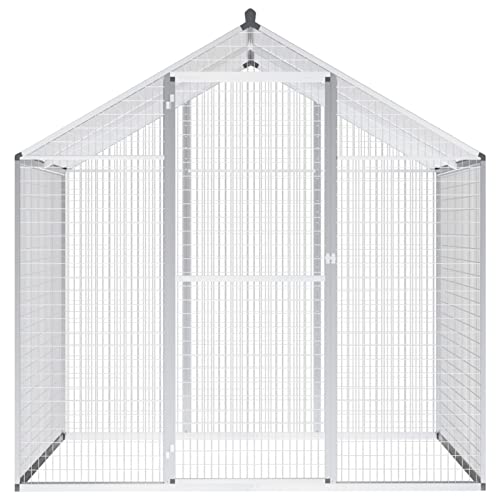 Festnight Outdoor Aluminum Bird Cage Large Parrot Cockatiel Macare Finch Walk in Aviary Heavy Duty Wire Mesh Flight Protect 70.1 x 48 x 76.4 Inches (L x W x H)