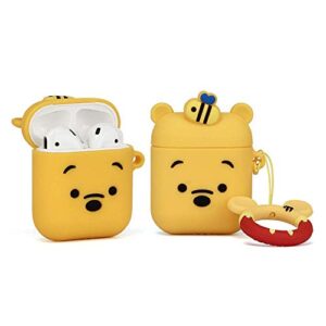 zahius silicone case funny cover compatible for apple airpods 1&2[3d cartoon pattern][designed for kids girl and boys](winnie)