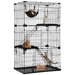 bestpet 3-tier 67 inch cat cage enclosure cat crate ferret cage cat kennel cat playpen with free hammock 3 cat bed 3 front doors 2 ramp ladders perching shelves