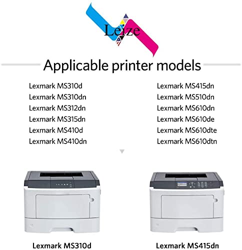 Leize Compatible Toner Cartridge Replacement for Lexmark 50F1H00 501H 501 50F1000 for Lexmark MS310 MS310dn MS312 MS312dn MS315 MS410 MS415 MS510 MS610 MS610dn Printer (Black 5,000 Pages, 1-Pack)