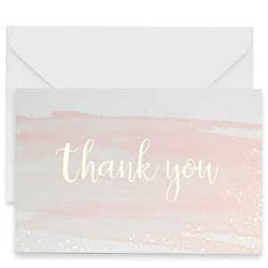 anewnice thank you cards bulk - 48 elegant gold