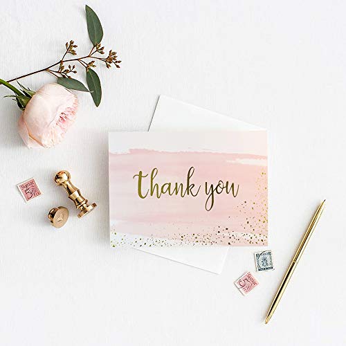 ANEWNICE Thank You Cards Bulk - 48 Elegant Gold