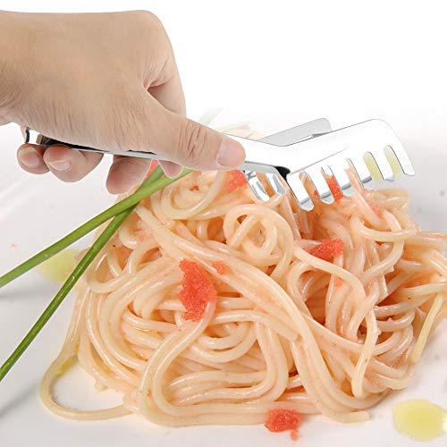 Spaghetti Tongs - Kitchen Pasta Tongs Stainless Steel Comb Shaped Tongs, Noodles Pasta Clip Kitchen Cooking Tool （8 inchs）