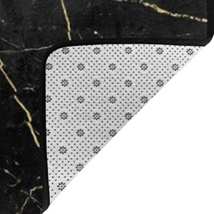 Bedroom Living Room Kitchen King Size Kitchen Rugs Home Decor - Black Gold Marble Floor Mat Doormats Quick Dry Throw Bath Rugs Exercise Mat Throw Rugs Carpet