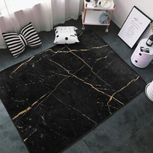 Bedroom Living Room Kitchen King Size Kitchen Rugs Home Decor - Black Gold Marble Floor Mat Doormats Quick Dry Throw Bath Rugs Exercise Mat Throw Rugs Carpet