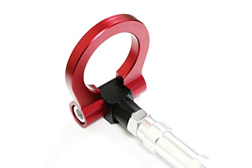 Luyao Aluminum Tow Hook Ring for 2016-up Fiat 500X ONLY Sports Red Track Racing Style