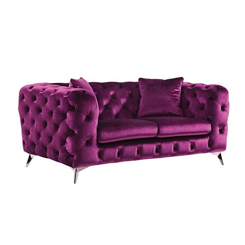 ACME Atronia Loveseat - - Purple Fabric