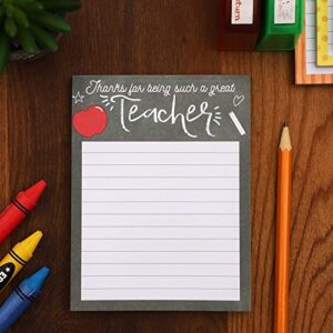 Paper Junkie 4-Pack Teacher Notepad Sets for Classroom Gifts, Professor Appreciation, School Supplies, 50 Sheets Per Memo Pad, 200 Sheets Total, 4 Motivational Designs (4x5 in)