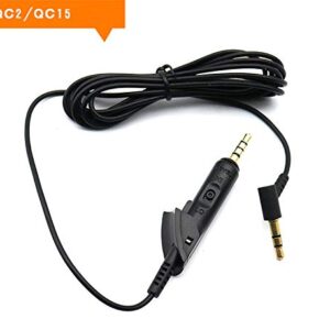 Tobysome QC15 Replacement Audio Cable Cord Line Compatible with Bose QC15 QuietComfort 15 Headphones