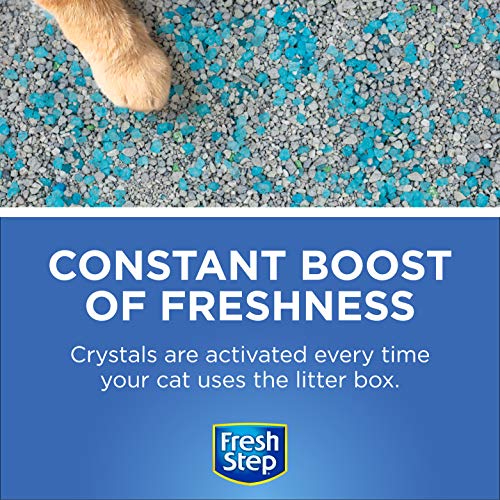 Fresh Step Cat Litter Crystals In Fresh Scent | Cat Litter Box Deodorizer | Combats Cat Odors and Neutralizes Smells to Keep Your Home Clean, 15 Ounces - 3 Pack