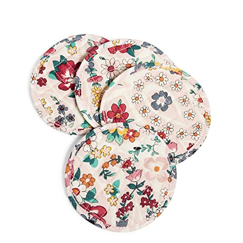 Vera Bradley Women's Cotton Coasters Set of 4, Prairie Paisley - Recycled Cotton, One Size