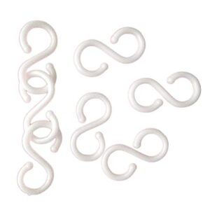 artibetter 100pcs plastic s hook hanger kitchen bathroom hanging pot hook(white)