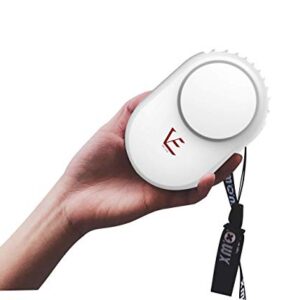 Mini Portable Handheld Personal Neck lace Travel Fans. Rechargable USB Battery Hand Held Operated. 3 Level Speed Fan. Small Electric Powered Mobile Face, Body Cooling Hands free Neck fan. (WHITE)