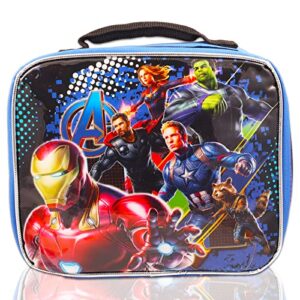 marvel avengers soft insulated lunch box (blue/black)