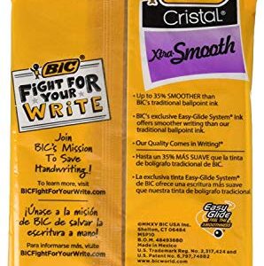 BIC 751766084321 Cristal Xtra Smooth Pens Blue Medium Point. 20-Pack