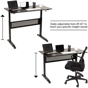 Adjustable Standing Desk, Computer Desk Height Converter Desk Computer Workstation Large Desktop Stand Up Desk Laptop Sit-Stand Desk Fit Dual Monitor for Home Office,Black (47.2'')