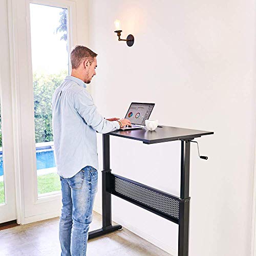 Adjustable Standing Desk, Computer Desk Height Converter Desk Computer Workstation Large Desktop Stand Up Desk Laptop Sit-Stand Desk Fit Dual Monitor for Home Office,Black (47.2'')