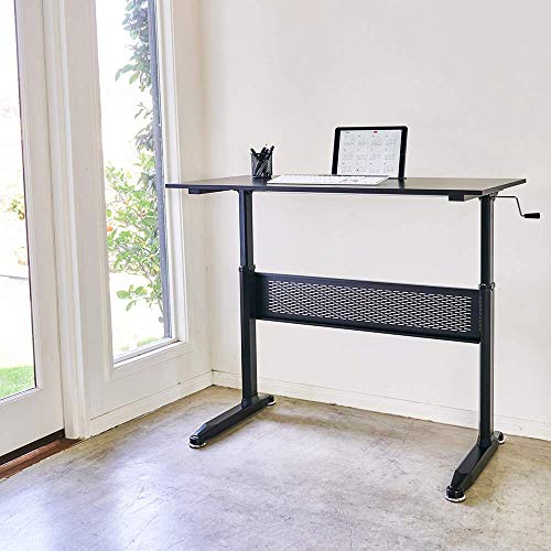 Adjustable Standing Desk, Computer Desk Height Converter Desk Computer Workstation Large Desktop Stand Up Desk Laptop Sit-Stand Desk Fit Dual Monitor for Home Office,Black (47.2'')