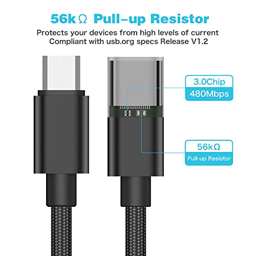 USB C to Micro USB Adapter, KUXIYAN (2 Pack) Type C Female to Micro USB Male Charger Connector Support Charge & Sync Compatible with Samsung Galaxy S7 Edge S6, LG Nexus 5 4 and Micro USB Devices-Black