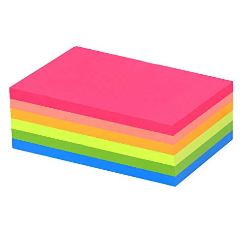 Sticky Notes 4x6 in Bright Stickies Colorful Super Sticking Power Memo Pads Strong Adhesive 6 Pads/Pack 48 Sheets/pad…