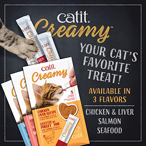 Catit Creamy Lickable Cat Treat, Healthy Cat Treat, Assortment, 12 Pack