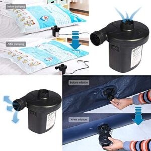 Electric Air Pump, Air Mattress Pump with 3in1 Nozzle Adapter, Quick-Fill Air Pump for Inflatable Air Bed Pool Raft Bed Boat 110V AC/12V Car Charge