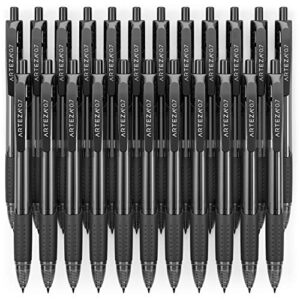 ARTEZA Retractable Gel Pens, Quick-Drying Black Ink, 0.7mm Medium Point, 24 Pack, Perfect for Smooth Writing, Note-Taking, College School Supplies, Business Supplies, Office Essentials, and Journaling