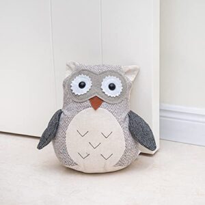 marwood cute door stopper decorative door stops for home and office, owl weighted interior doorstop fabric stuffed animal door stopper floor decorative