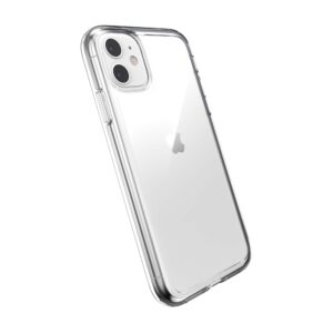 speck iphone 11 clear case - drop protection & scratch resistant, anti-yellowing & anti-fade with dual layer protetective, slim, transparent design - crystal clear iphone 11 cases - gemshell