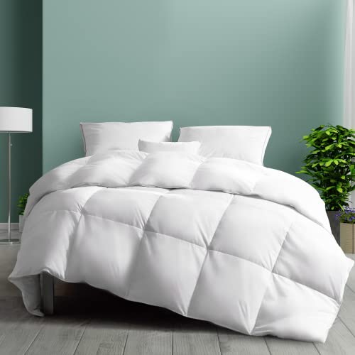 Dreamhood King White Feather and Down Blend Lightweight Comforter, Hotel Collection Down Duvet Insert, 100% Cotton Shell with Corner Tabs, 106x90 Inches