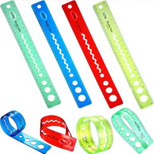 30cm/12inch ruler us standard bendable flexible rubber rulers transparent shutterproof straigt rulers, 12" durable flexi folding rulers school,classroom,or office wood work kids/adults(8pcs)