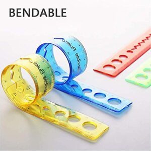 30cm/12inch Ruler US STANDARD Bendable Flexible Rubber Rulers Transparent Shutterproof Straigt Rulers, 12" Durable Flexi Folding Rulers School,Classroom,or Office Wood Work Kids/Adults(8PCS)