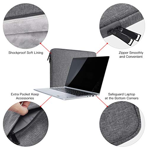 15.6 Inch Laptop Sleeve Case for Acer Nitro 5/ Aspire 5/Chromebook 15, Dell Inspiron 15 3000 5000 7000, Lenovo Ideapad 3/ Thinkpad/Flex 5, ASUS VivoBook/HP Pavilion/Envy 15.6 Bag, Space Grey