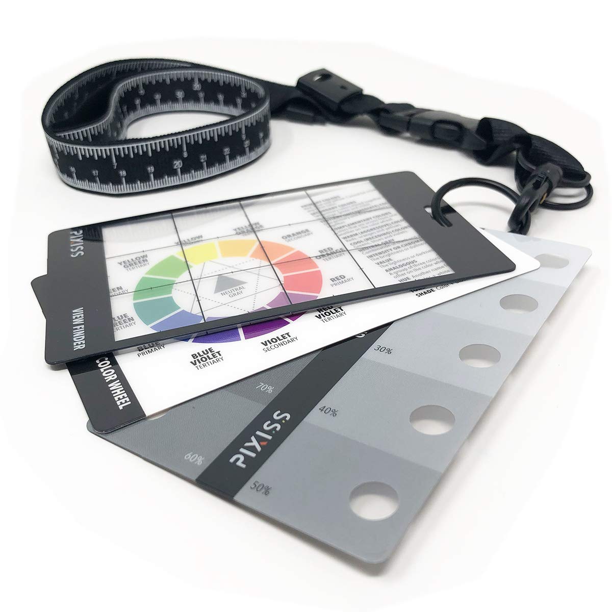 Gray Scale Value Finder, Color Wheel, Artists View Catcher Finder on Lanyard with Measuring Tape Tools for Artists.