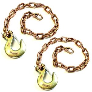 gripon (pack of 2) 3/8" x 35" grade 70 tow safety chains with 3/8" forged safety hook