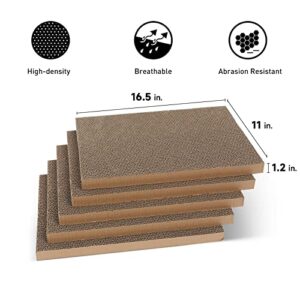 FUKUMARU Cat Scratcher, 5 PCS Ex-Large Cat Scratching Boards, Cat Scratching Box, 5 in 1 Large Cardboard Cat Scratcher for Large Medium and Small Cats, Lazy Cat