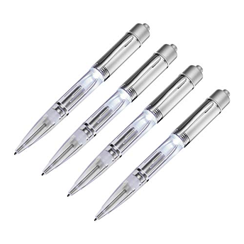 HANLIN Light Up Pen, 4 Pcs Pack LED pen with light,LED light pen Writing in The Dark-White