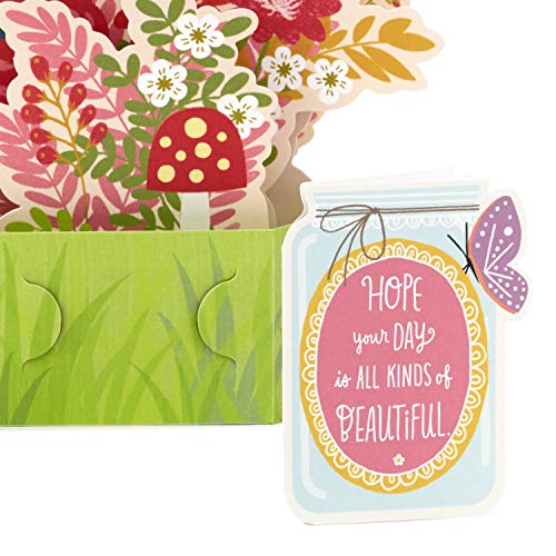 Hallmark Paper Wonder Pop Up Card for Birthday, Thinking of You, Congrats, or Any Occasion (Flowers and Butterflies)