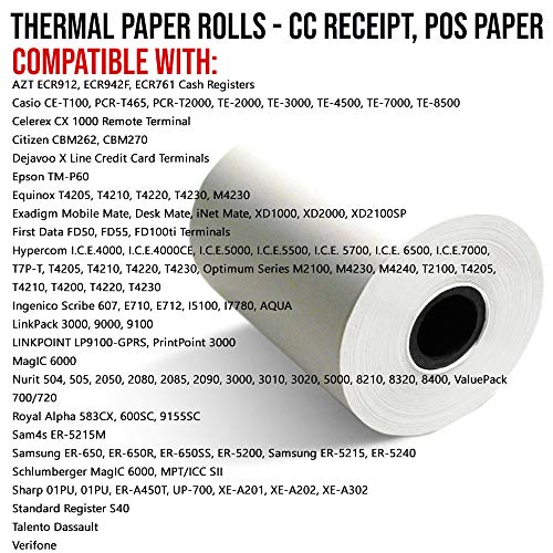 ACYPAPER, 2 1/4" x 85' Thermal Receipt Paper Rolls, Credit Card Paper, (10 Rolls)